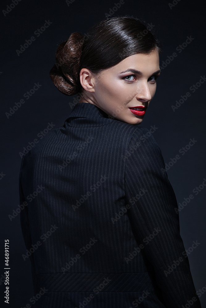 Foto De Sexy Business Woman In A Suit Professional Makeup And