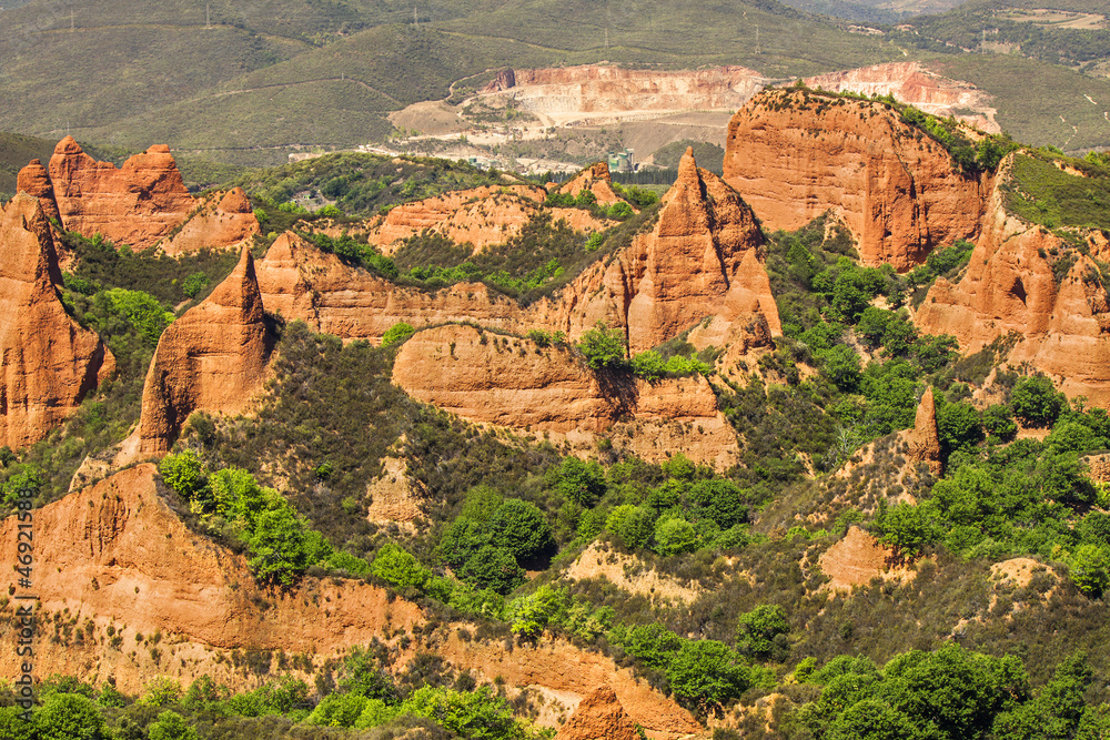 Las Medulas ancient Roman mines, UNESCO, Leon, Spain Stock Photo ...
