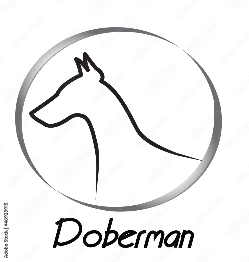 Doberman silhouette logo vector Stock Vector | Adobe Stock