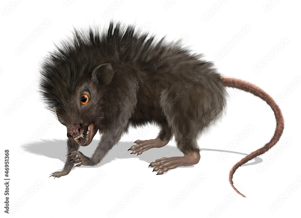 Furry Mutant Rat Stock Illustration | Adobe Stock
