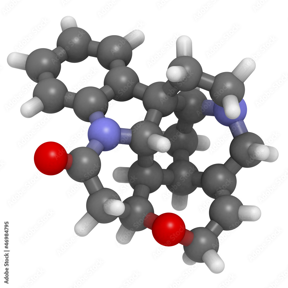 Strychnine molecule, chemical structure. Strychnine is a highly Stock ...