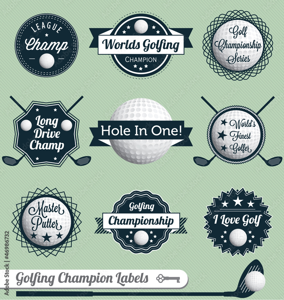 Vector Set: Vintage Golf Labels Stock Vector | Adobe Stock