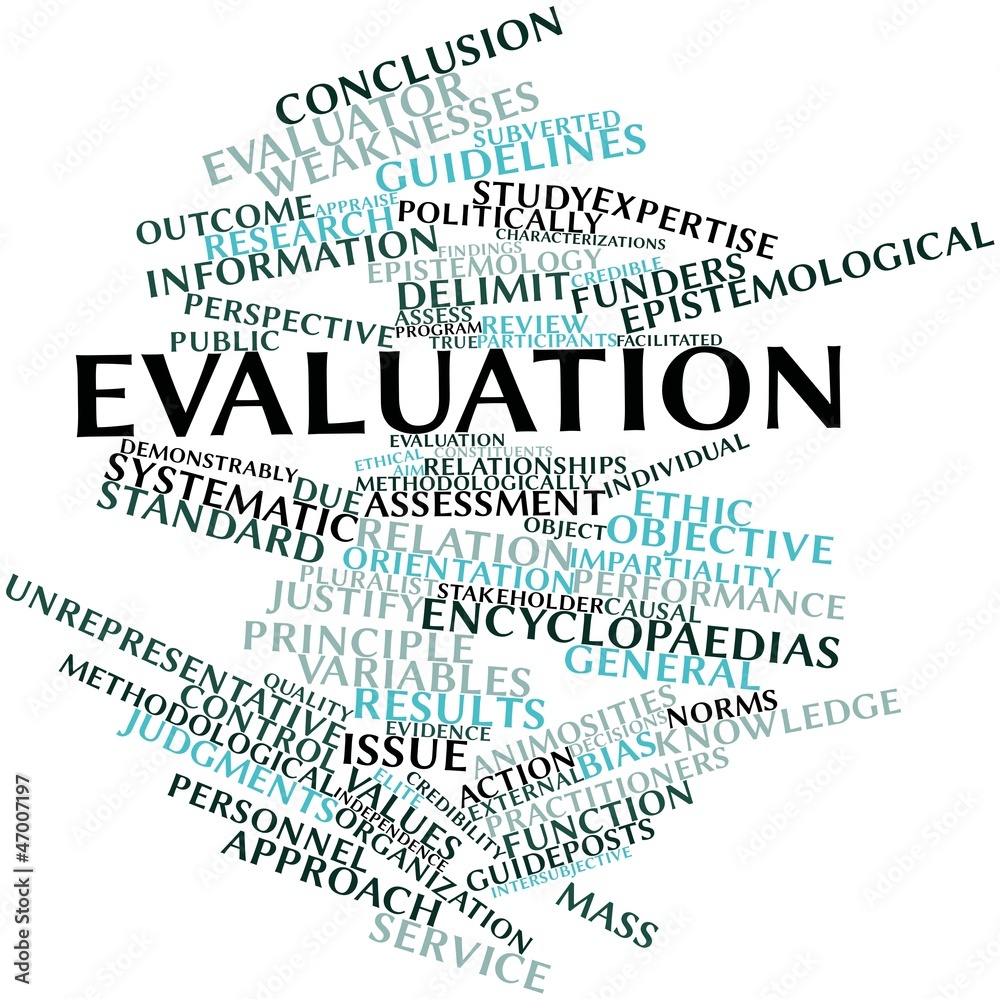 Word cloud for Evaluation Stock Illustration | Adobe Stock