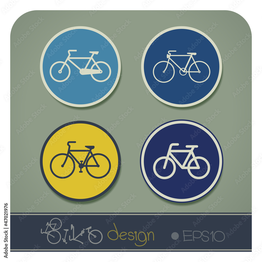 Vector illustration set of bike symbols of vintage bicycle Stock Vector ...