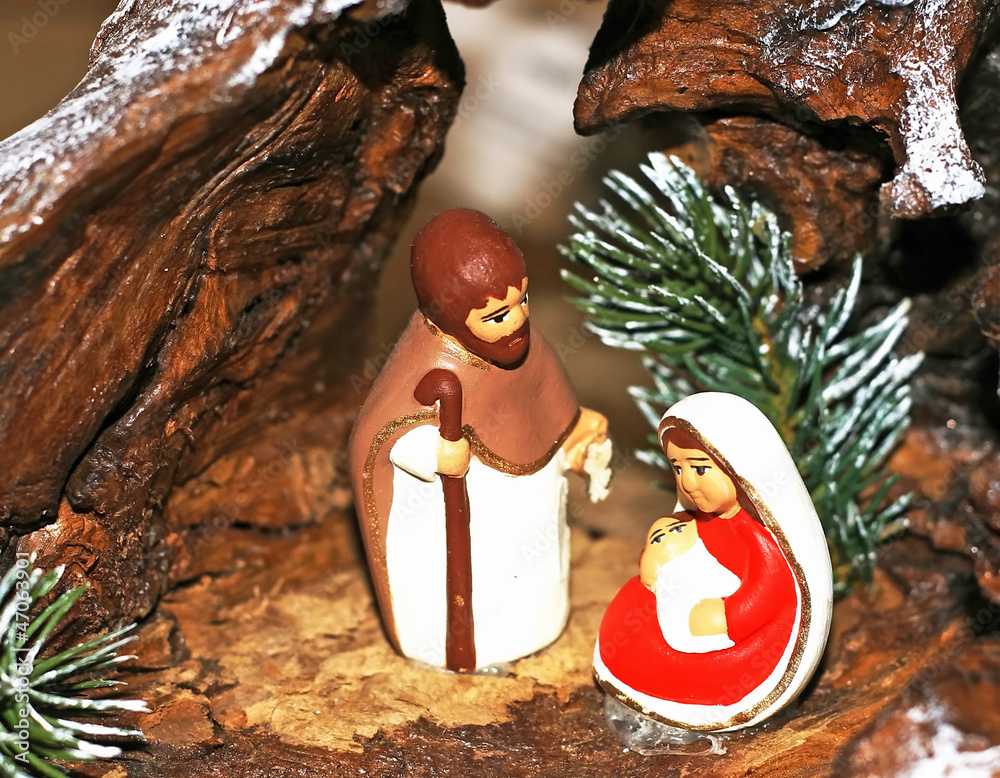 Nativity ethnic with the Holy family of Nazareth Stock-Foto | Adobe Stock