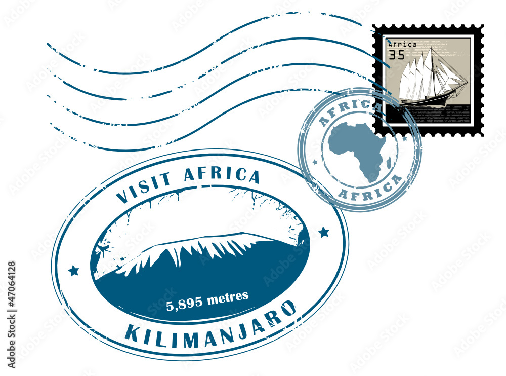 Set of Africa post stamp symbols, vector illustration Stock Vector ...