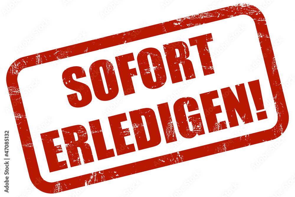 Grunge Stempel rot SOFORT ERLEDIGEN! Stock-Illustration | Adobe Stock