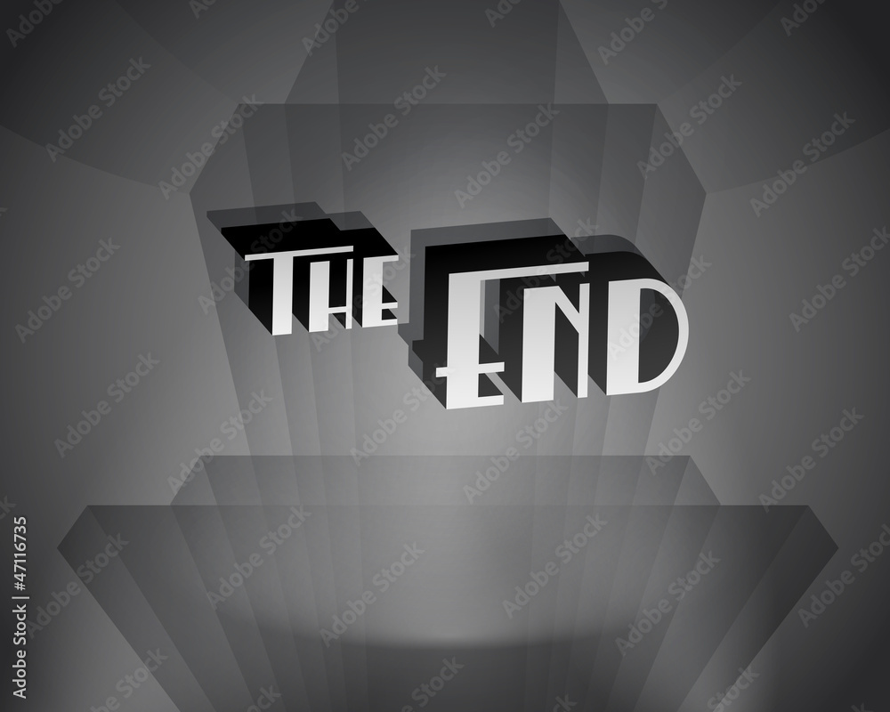 Realistic retro movie ending screen still - The End - Editable Vector ...