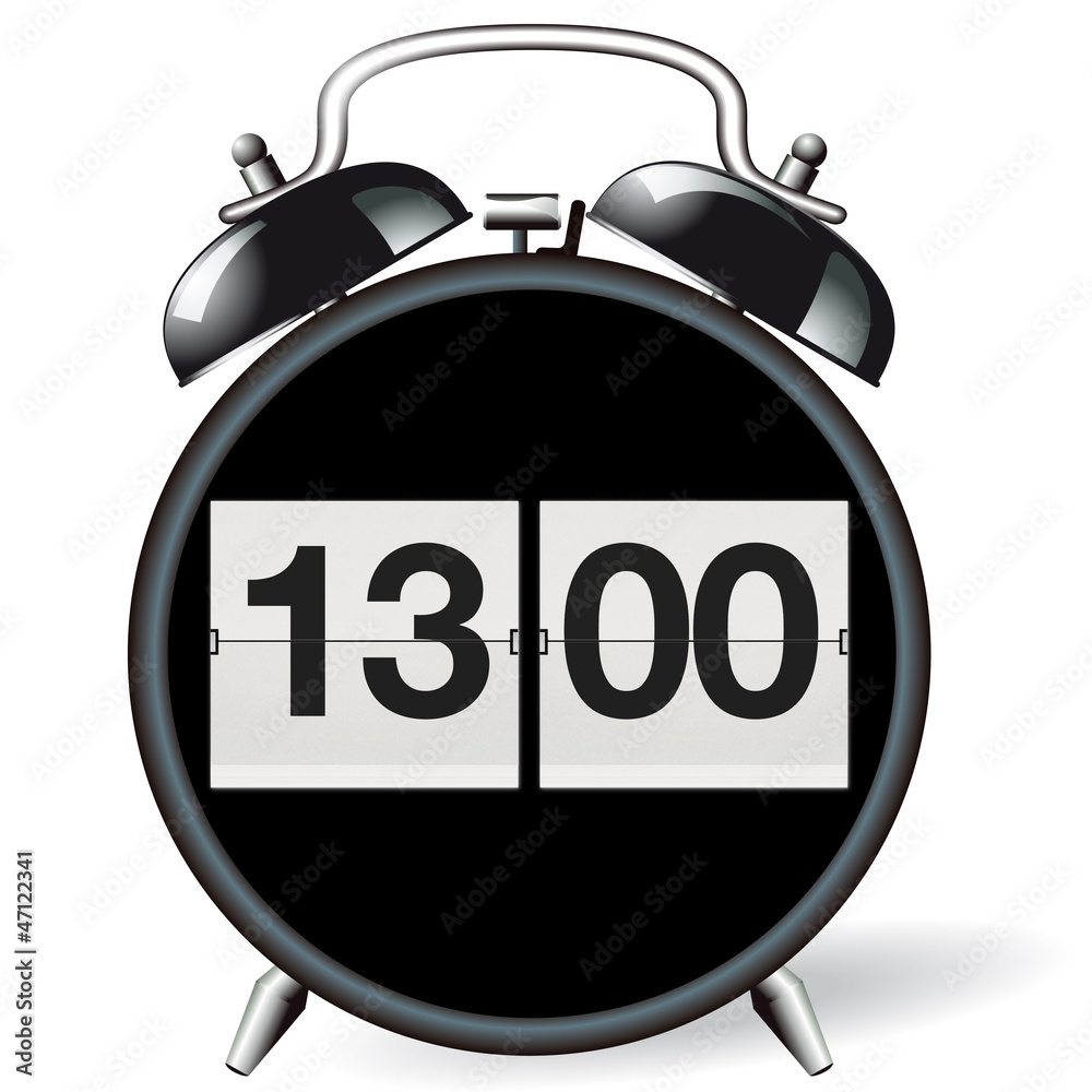 Foto de Wecker retro - Uhrzeit 13:00 do Stock | Adobe Stock