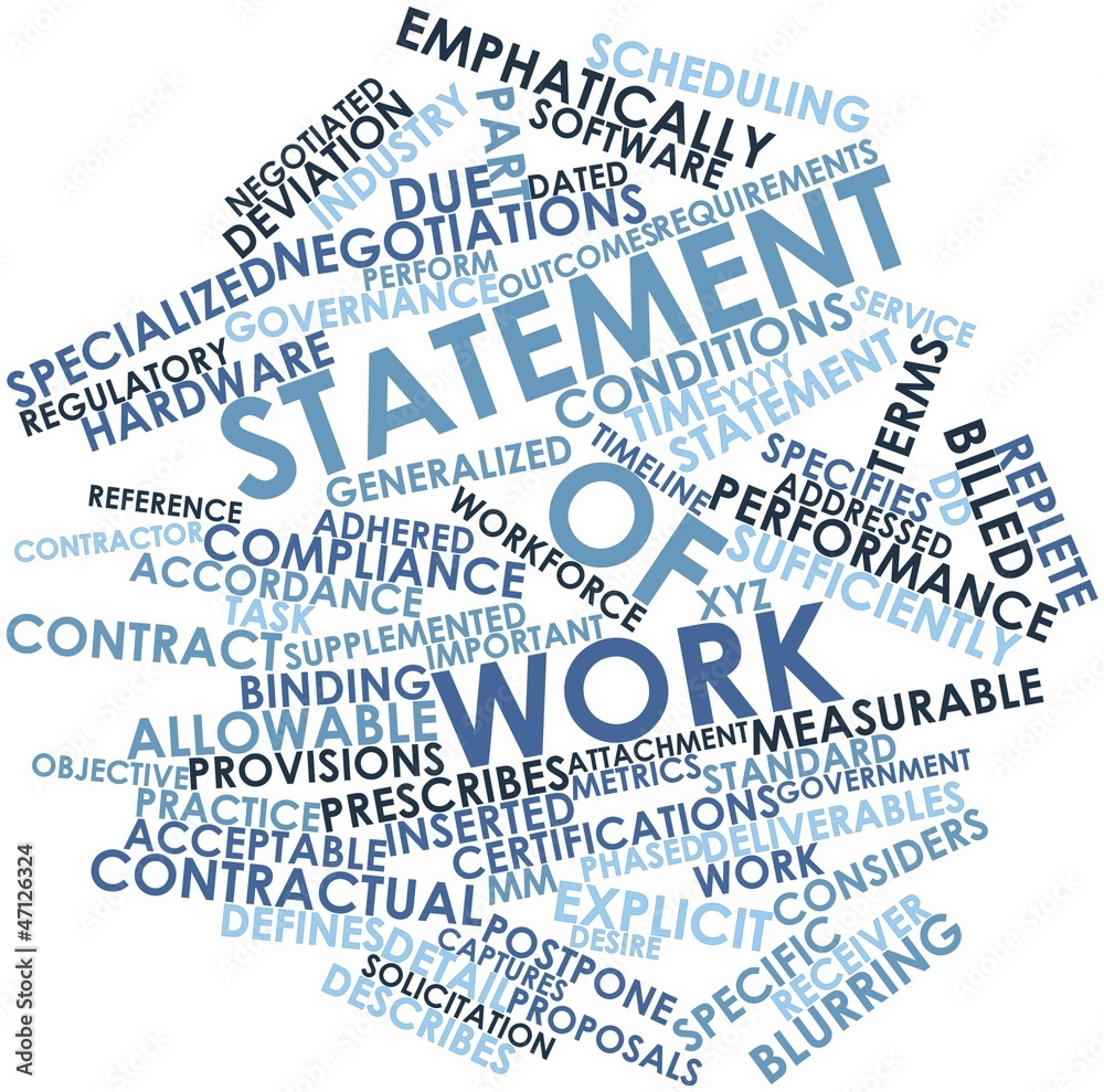 Word cloud for Statement of work Stock Illustration | Adobe Stock