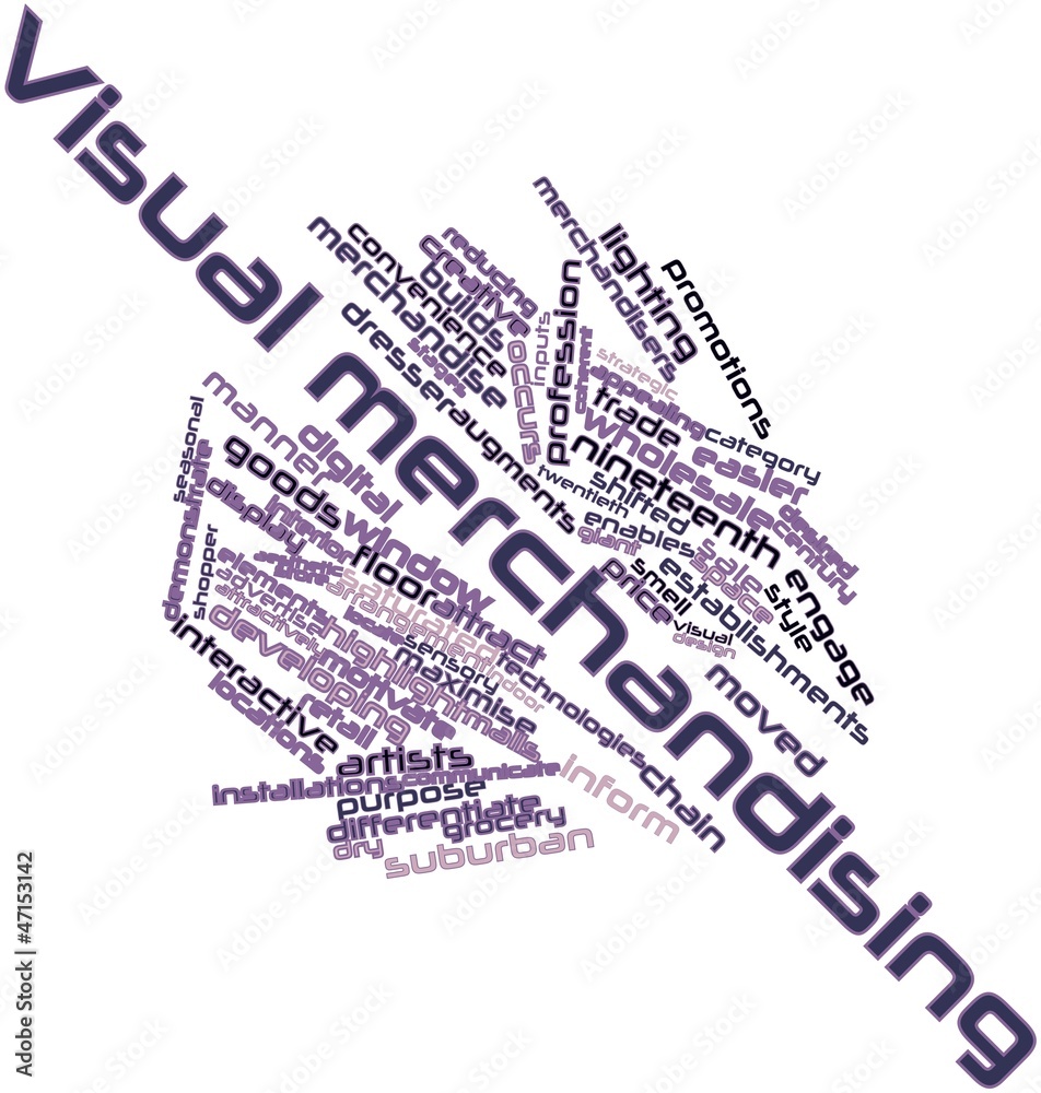 Word cloud for Visual merchandising Stock Illustration | Adobe Stock