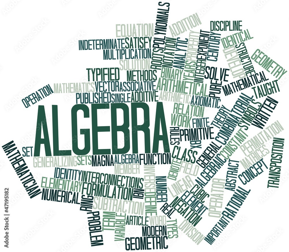 Word cloud for Algebra Stock Illustration | Adobe Stock