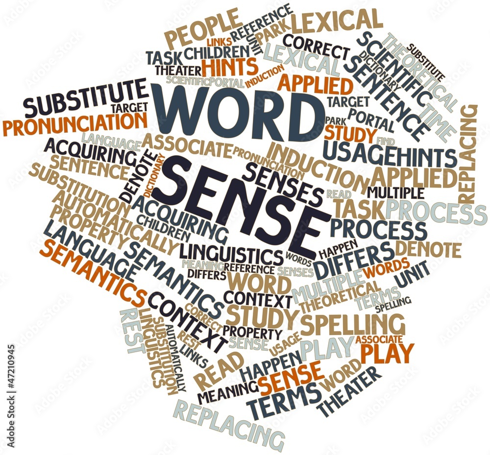 Word cloud for Word sense Stock Illustration | Adobe Stock