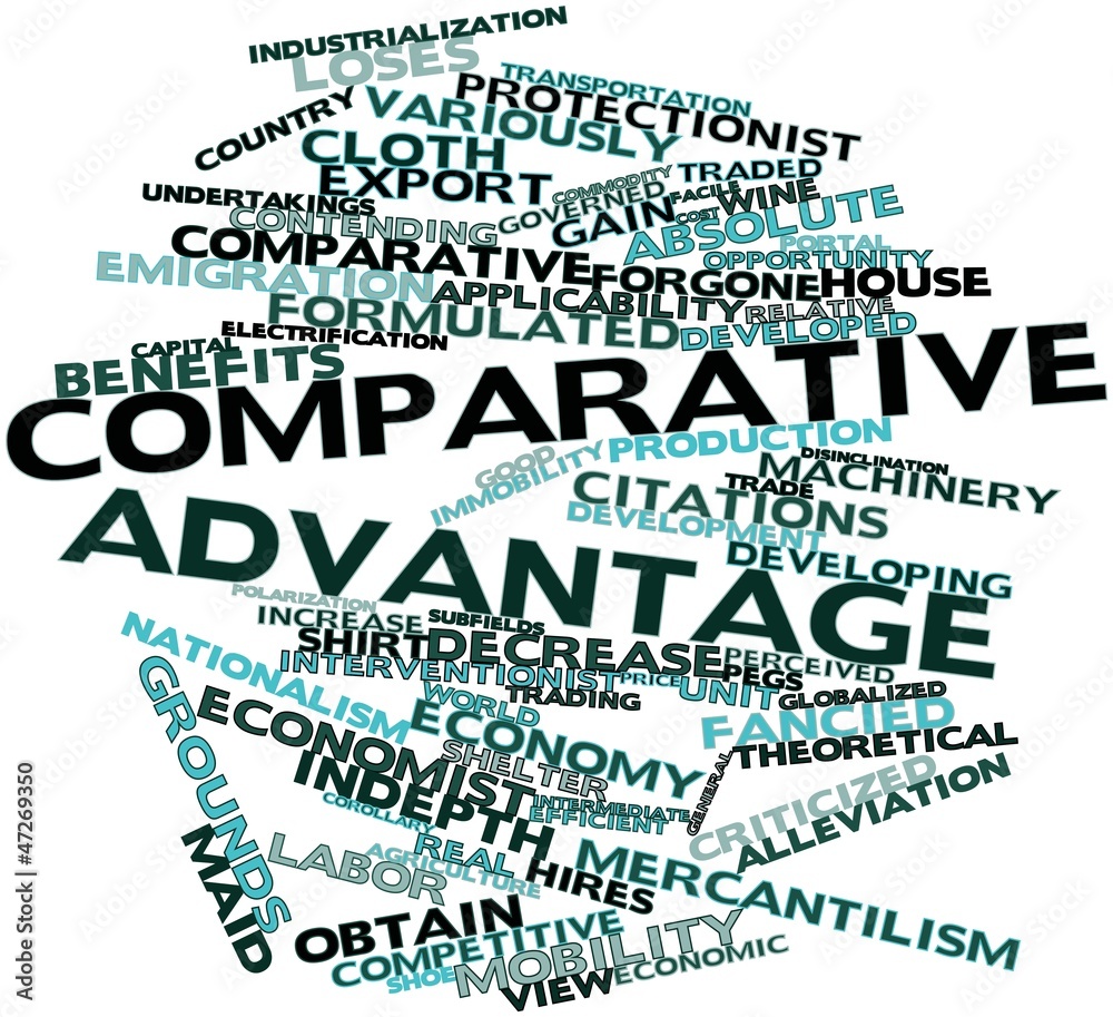 Word cloud for Comparative advantage Stock Illustration | Adobe Stock