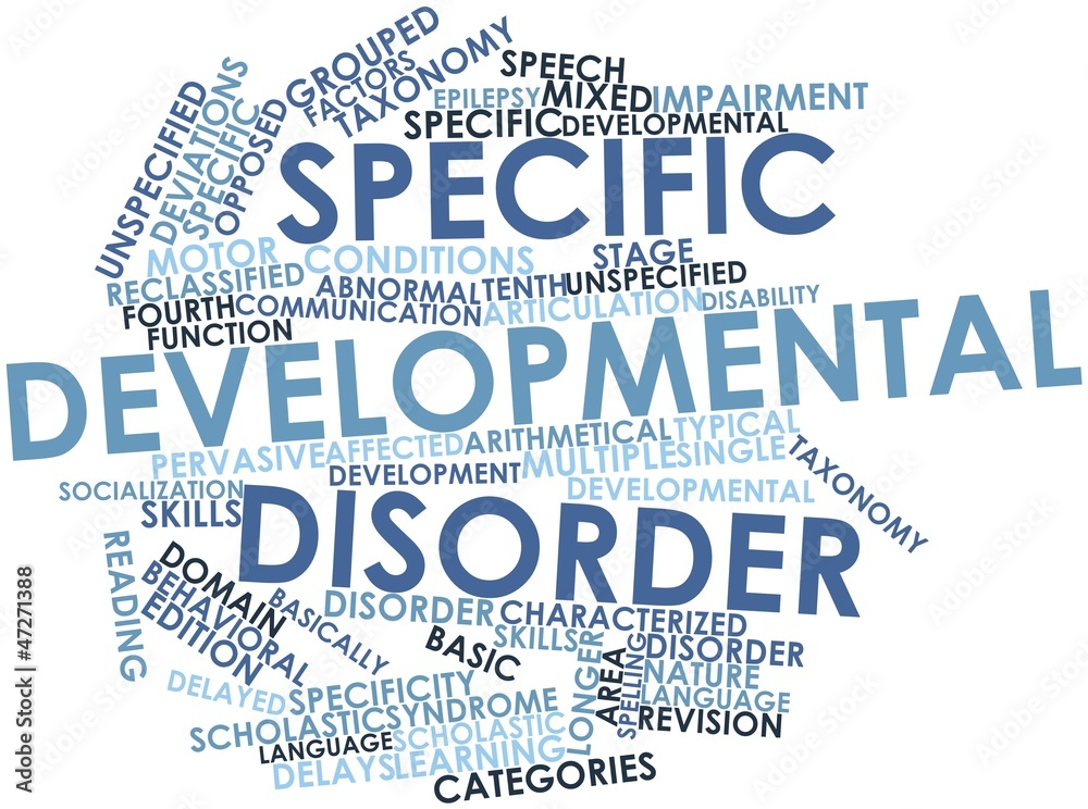 Word cloud for Specific developmental disorder Stock Illustration ...