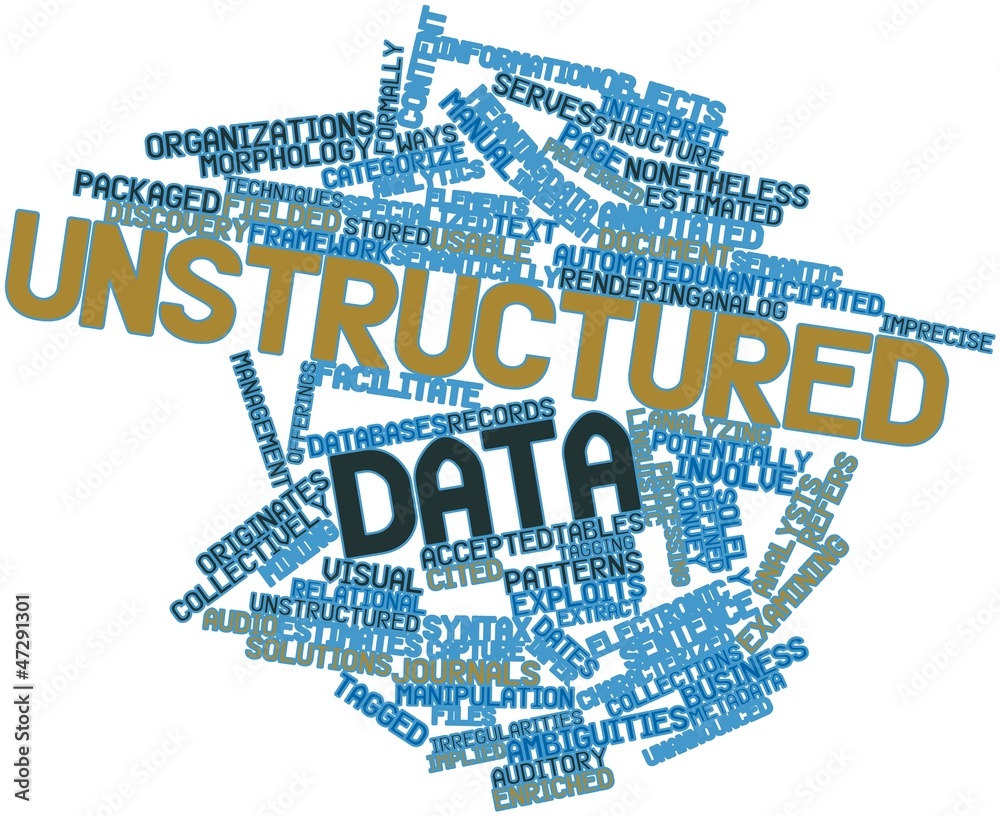 Word cloud for Unstructured data Stock Illustration | Adobe Stock
