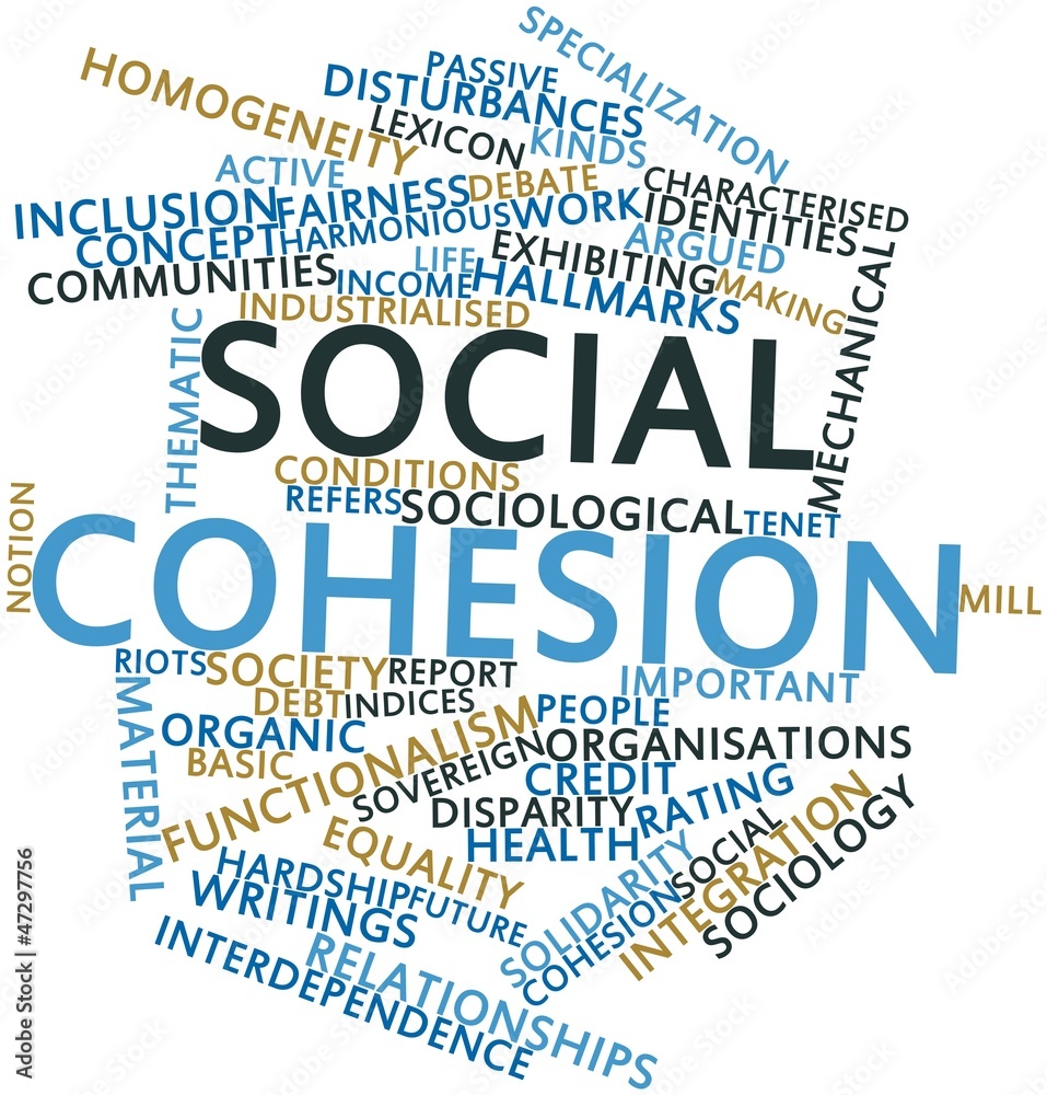 Word cloud for Social cohesion Stock Illustration | Adobe Stock