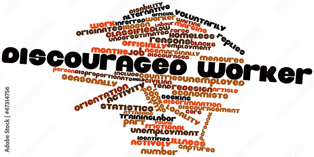 Word cloud for Discouraged worker Stock Illustration | Adobe Stock