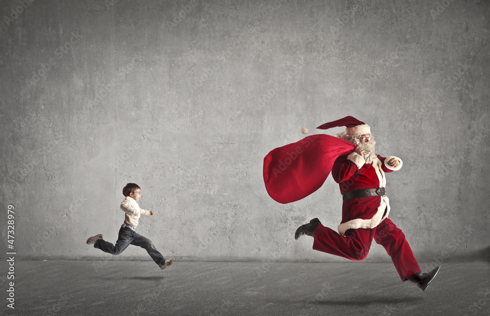 Chased Santa Claus Stock Photo | Adobe Stock