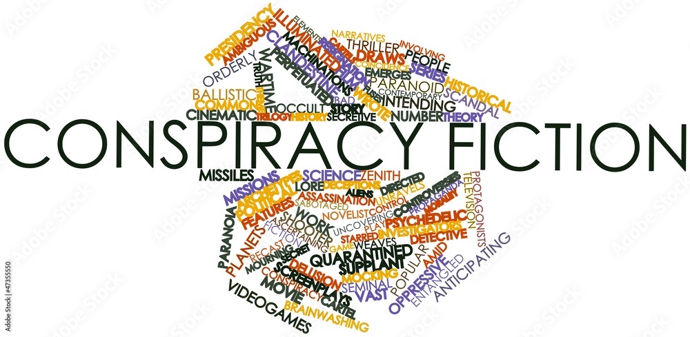 Word cloud for Conspiracy fiction Stock Illustration | Adobe Stock