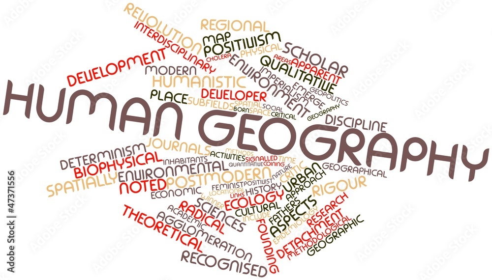 ภาพประกอบสต็อก Word cloud for Human geography ภาพ | Adobe Stock