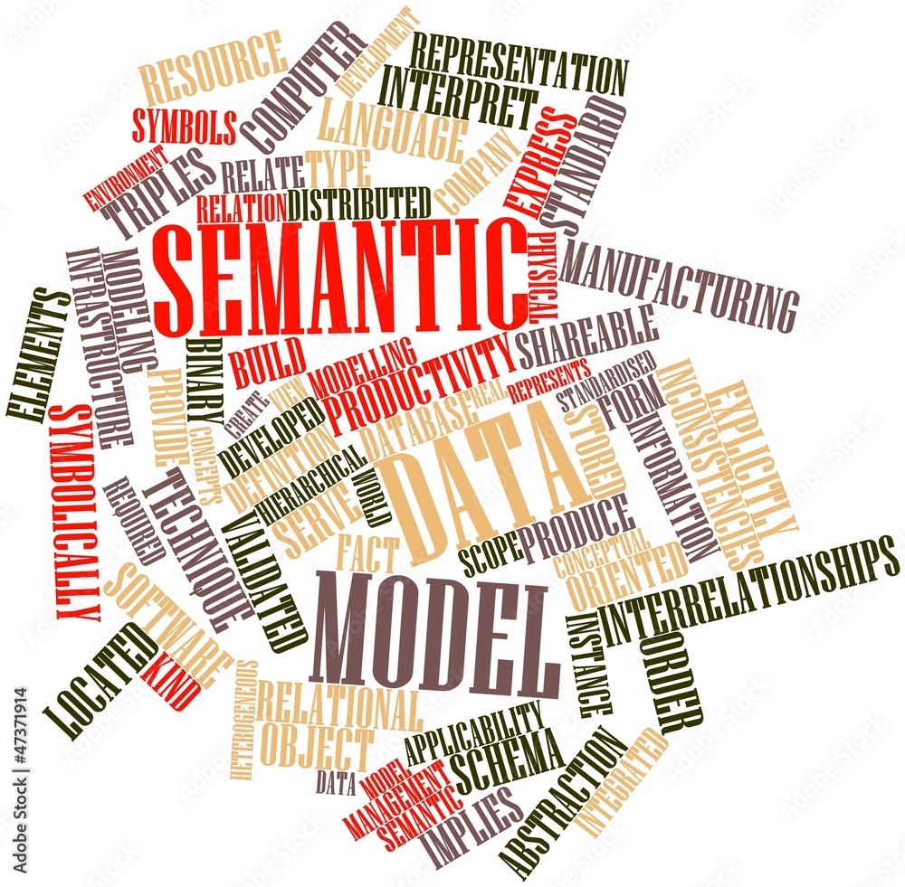 Word cloud for Semantic data model Stock Illustration | Adobe Stock