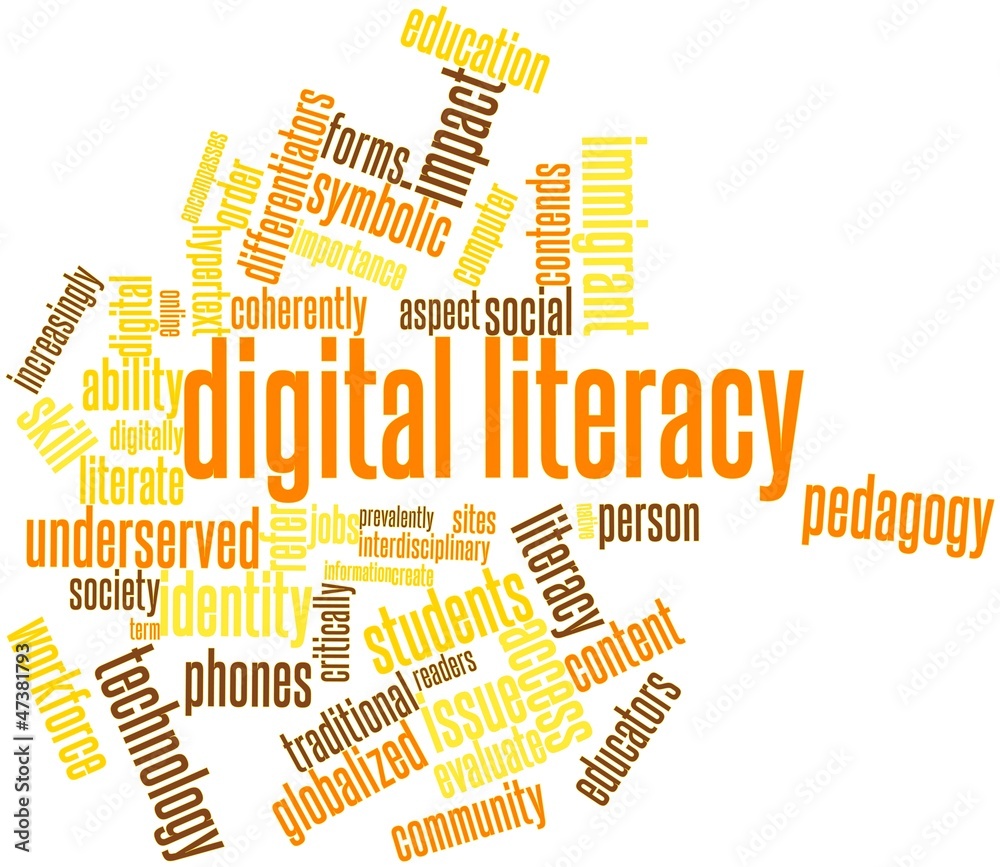Word cloud for Digital literacy Stock Illustration | Adobe Stock