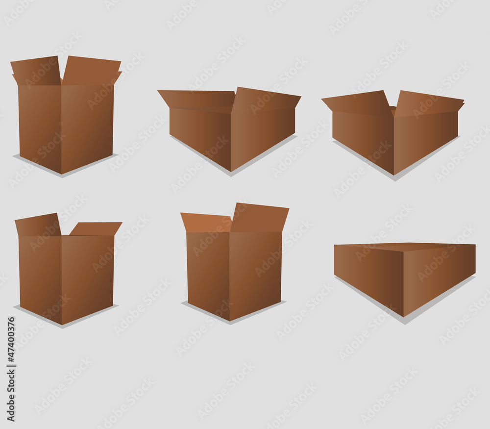 Paper Box Set 001 Stock Vector | Adobe Stock