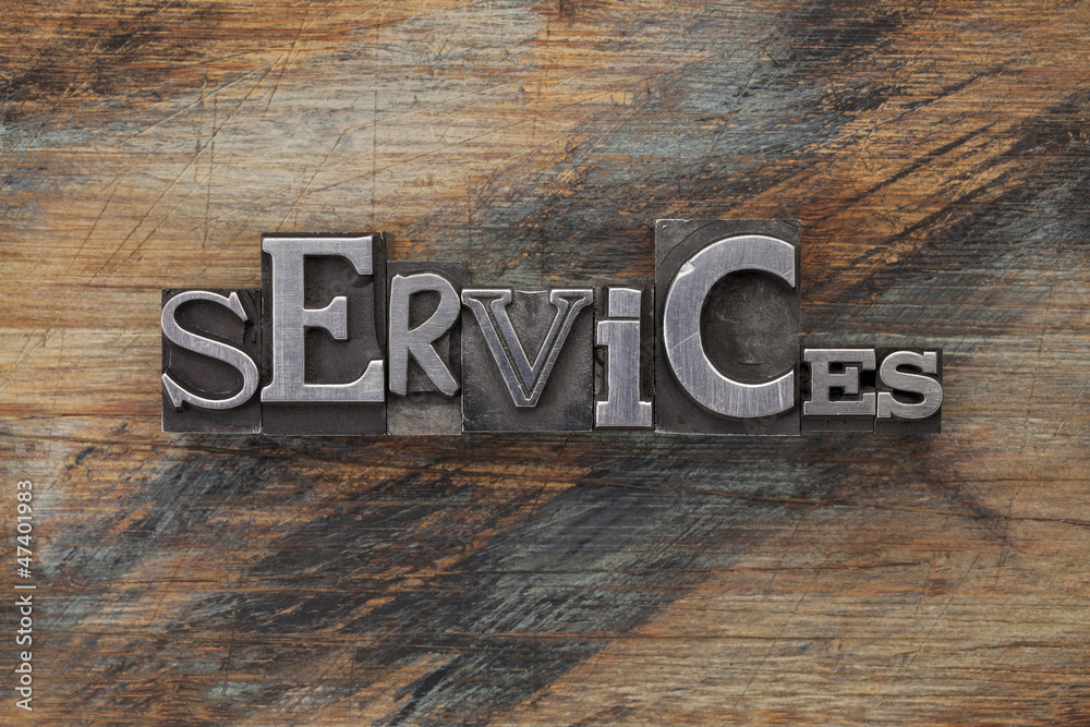 services word in metal type blocks Stock Photo | Adobe Stock