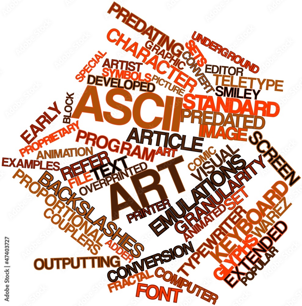 Word cloud for ASCII art Stock Illustration | Adobe Stock