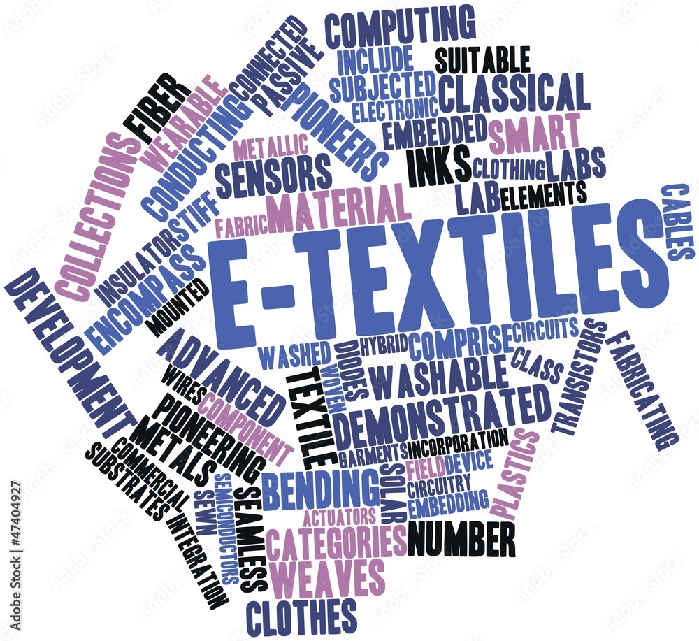 Word cloud for E-textiles Stock Illustration | Adobe Stock