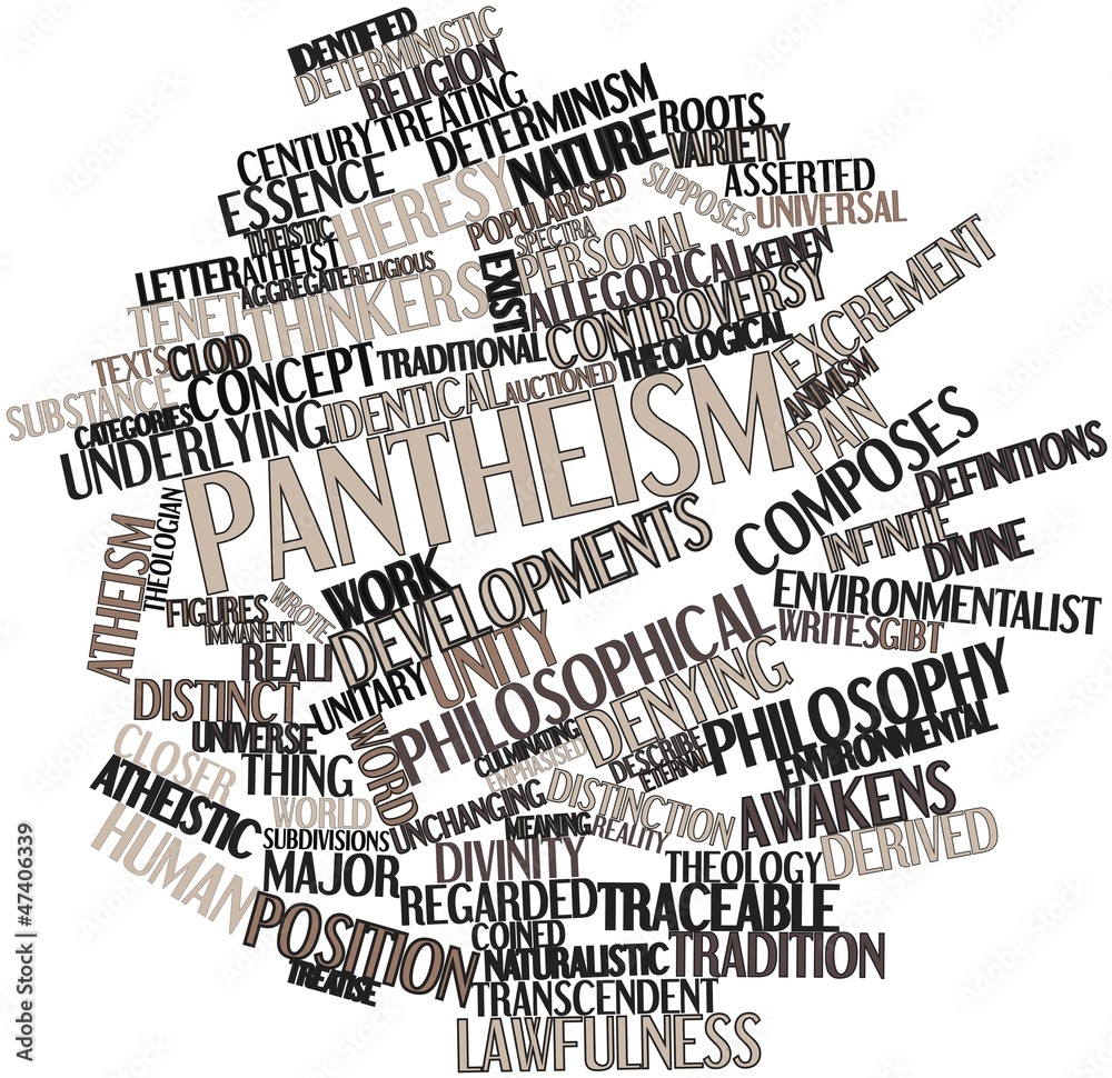 Word cloud for Pantheism Stock Illustration | Adobe Stock