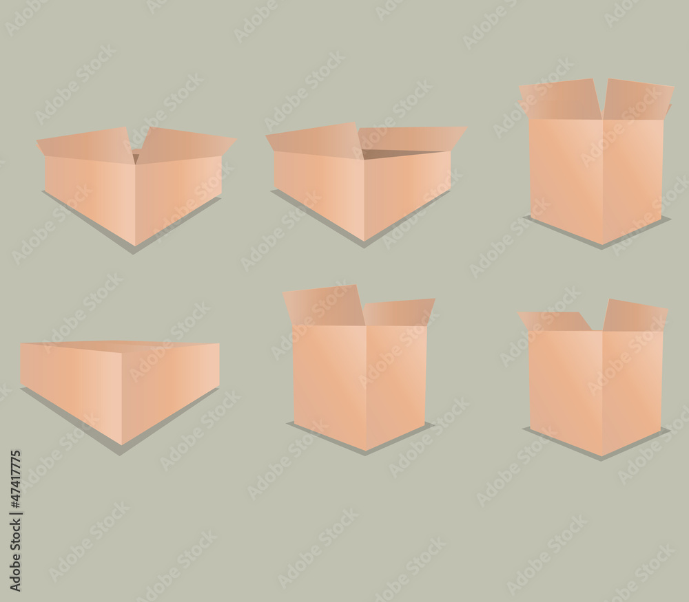 Paper Box Set 002 Stock Vector | Adobe Stock