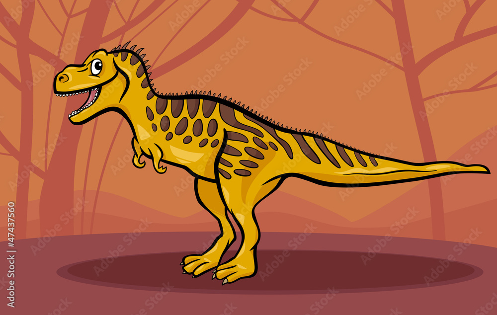 cartoon illustration of tarbosaurus dinosaur Stock Vector | Adobe Stock