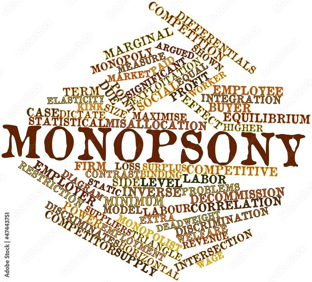 Word cloud for Monopsony Stock Illustration | Adobe Stock