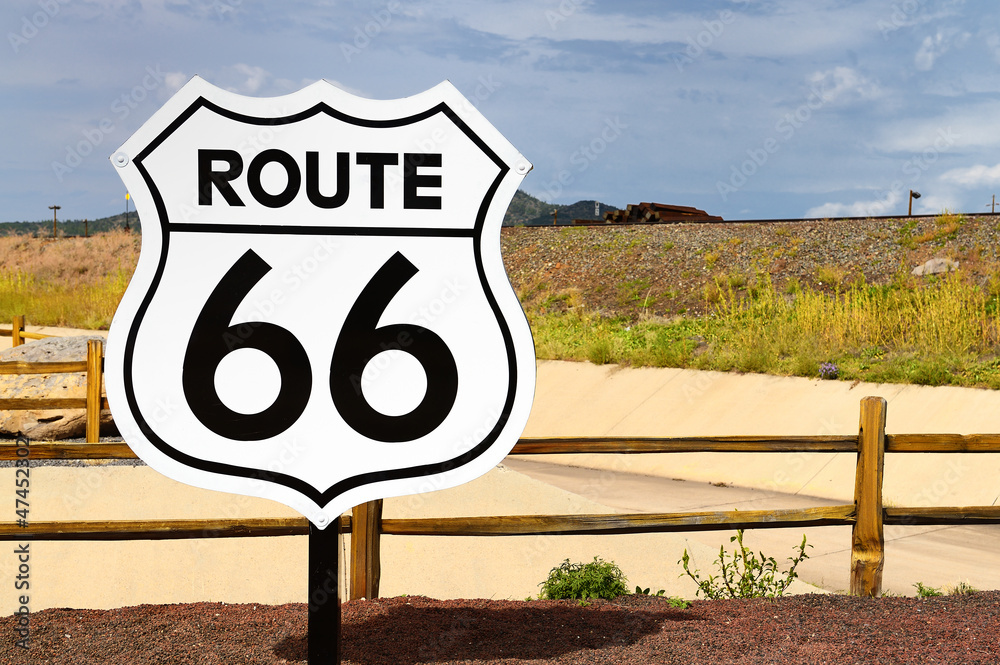 Historic Route 66 Road Sign Stock Photo | Adobe Stock