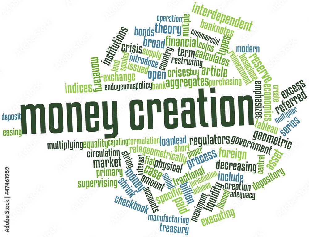Word cloud for Money creation Stock Illustration | Adobe Stock