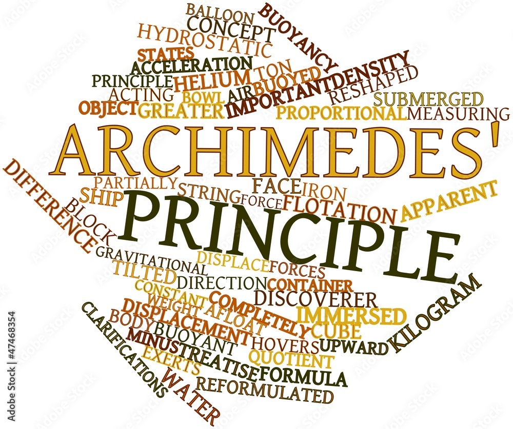 Word cloud for Archimedes' principle Stock Illustration | Adobe Stock