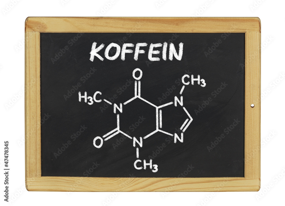 chemische Strukturformel von Koffein auf einer Schiefertafel Stock-Foto ...