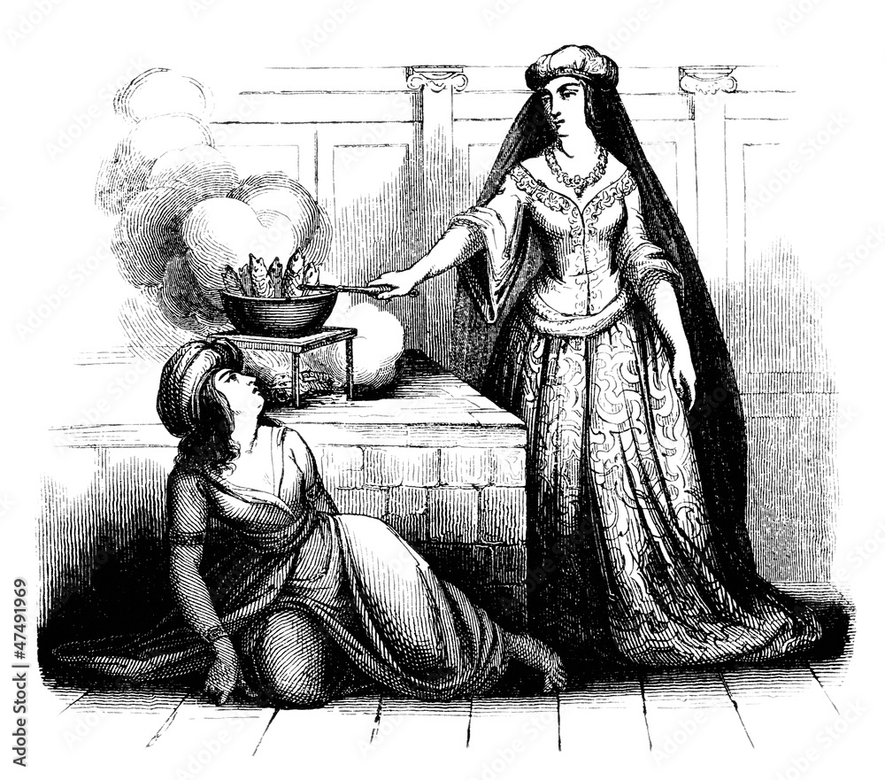 1001 Nights - Cruel Princess & Servant Illustration Stock | Adobe Stock