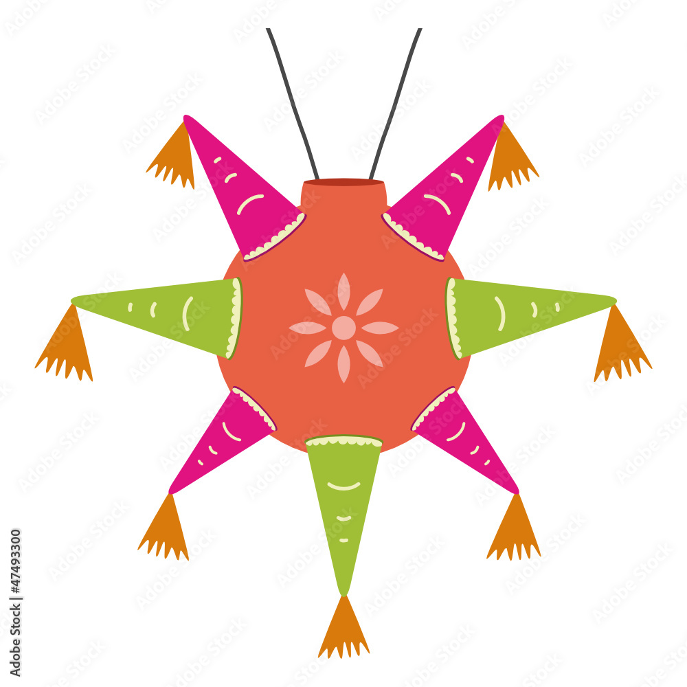 color mexican pinata, shape star for parties Stock Vector | Adobe Stock
