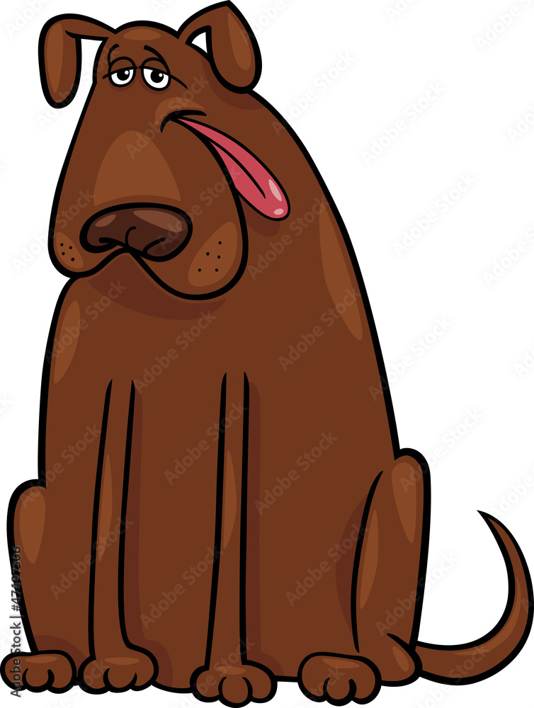 brown big dog cartoon illustration Stock Vector | Adobe Stock