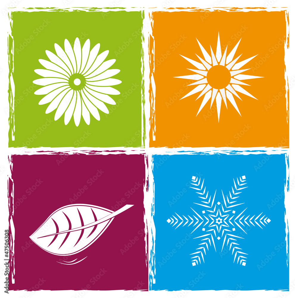 Four color seasons Stock Vector | Adobe Stock
