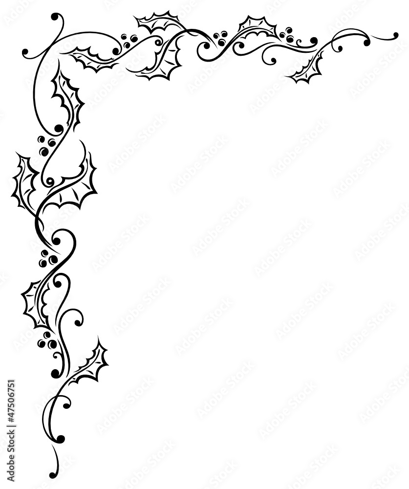 Weihnachten, Advent, Stechpalme, Ranke, Ilix Stock-Vektorgrafik | Adobe ...