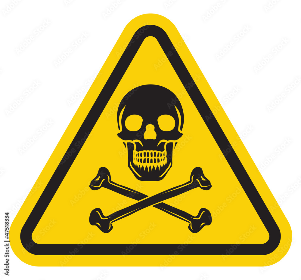 Grunge sign with the scull and bones Stock Vector | Adobe Stock