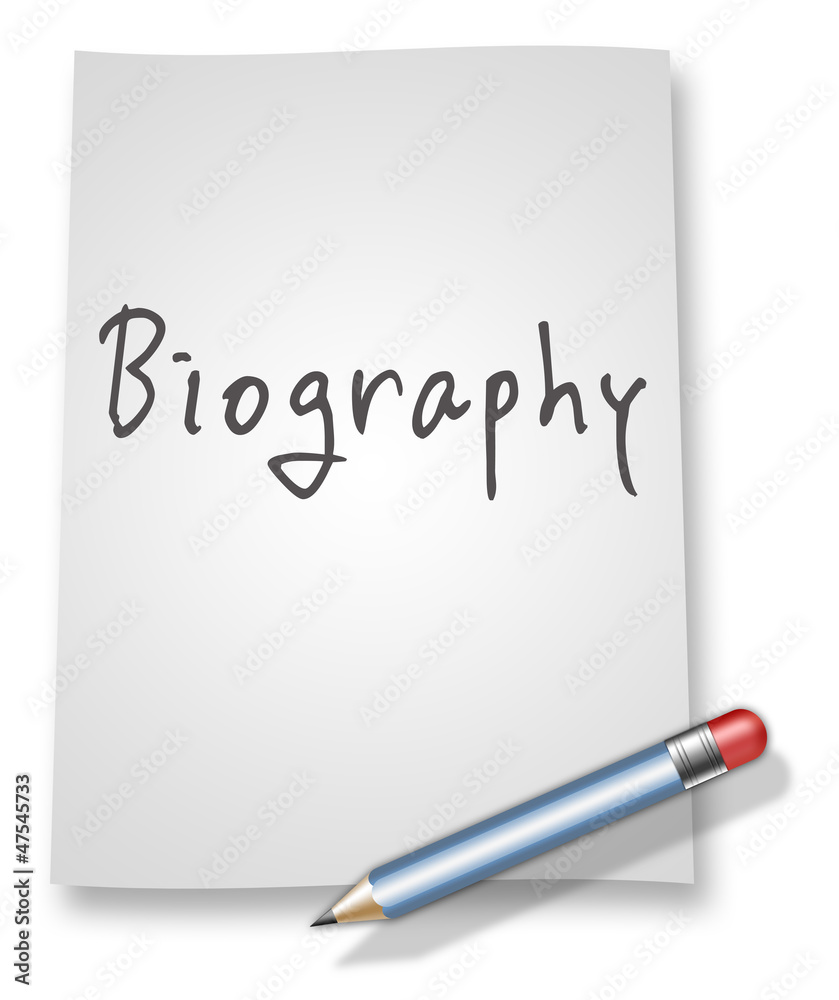 Paper & Pencil Illustration "Biography" Stock Illustration | Adobe Stock