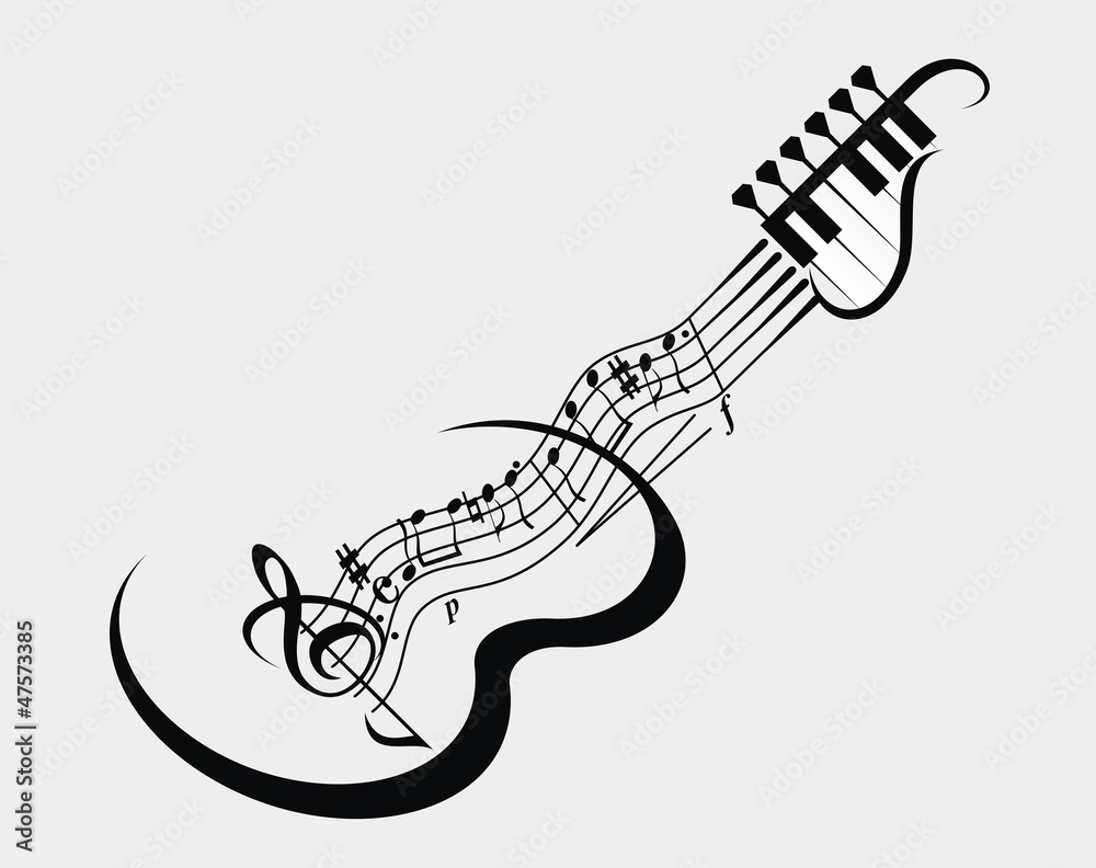 Pentagrama con notas_3 Stock Vector | Adobe Stock