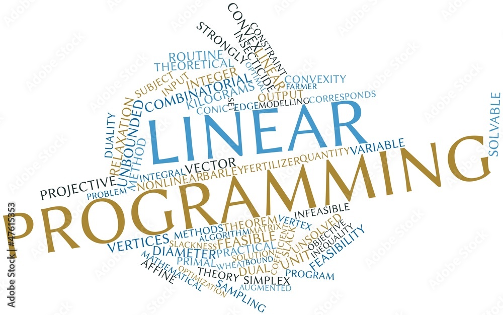 Word cloud for Linear programming Stock Illustration | Adobe Stock