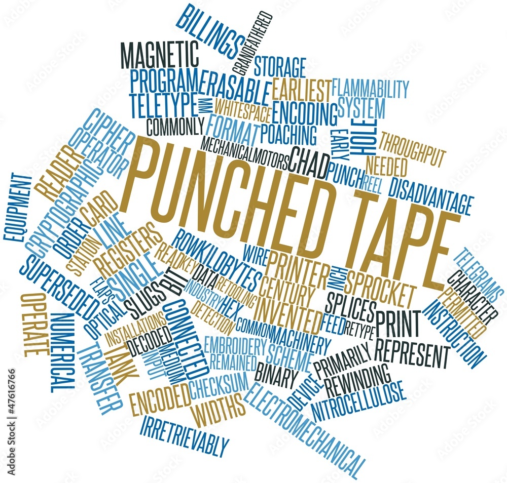 Word cloud for Punched tape Stock Illustration | Adobe Stock