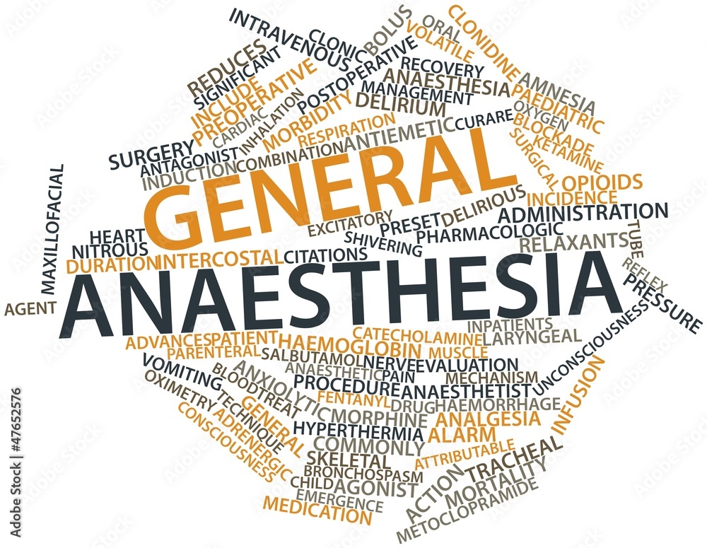 Word cloud for General anaesthesia Stock Illustration | Adobe Stock